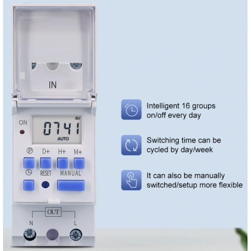 48V DC DIN Mount Timer Switch 30A Digital LCD