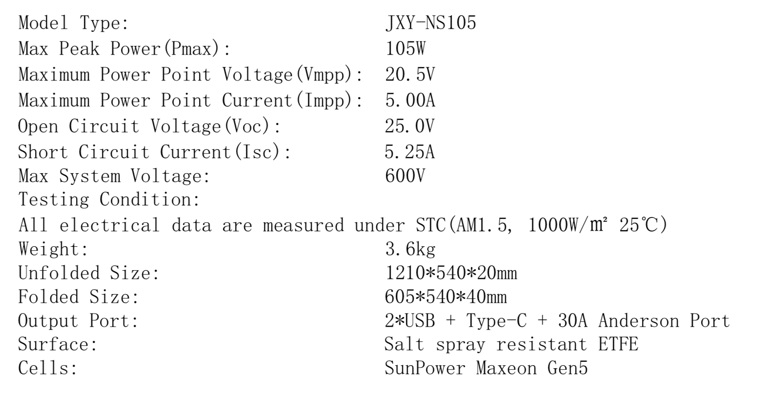 12V 105W portable folding solar panel - SunPower Maxeon Gen5 Cells ...